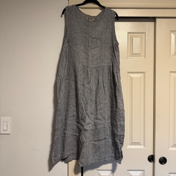 Flax | Dresses | Flax Gray Linen Dress | Poshmark